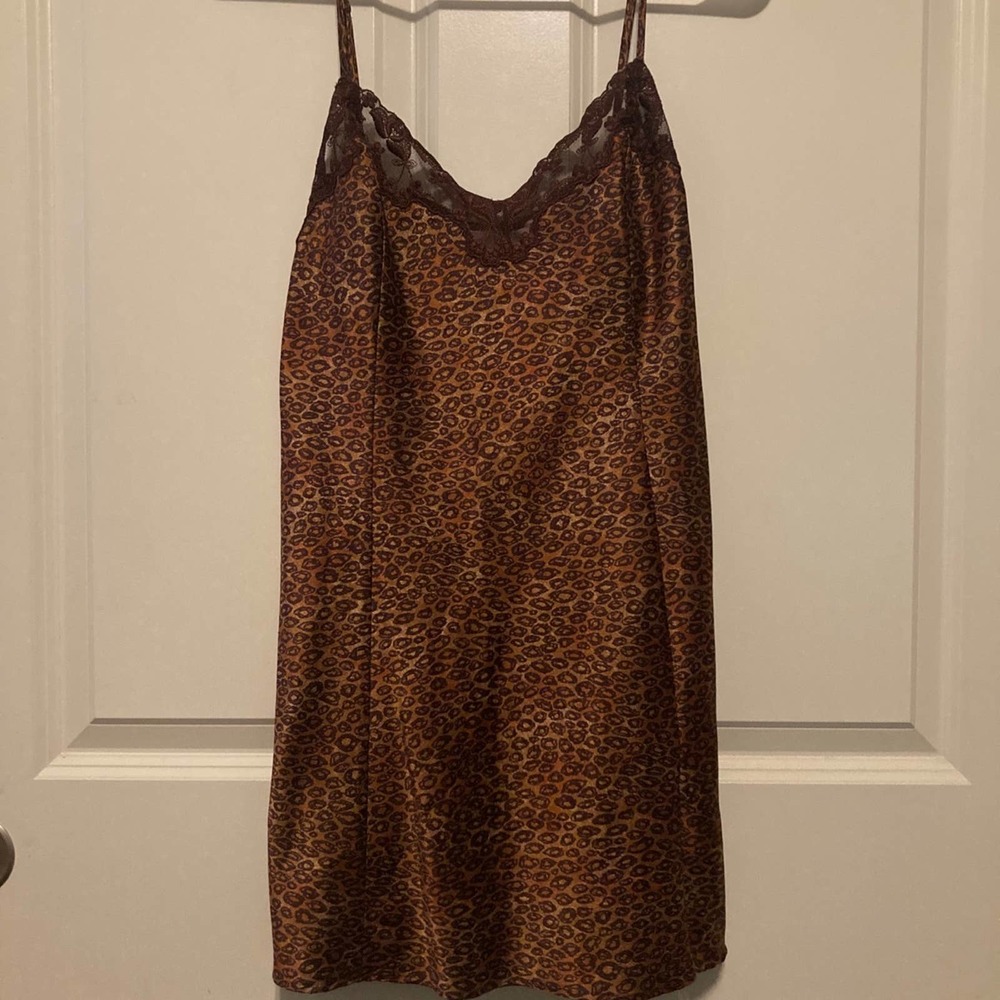 Victorias Secret Cheetah Print Satin Slip Dress With … Gem